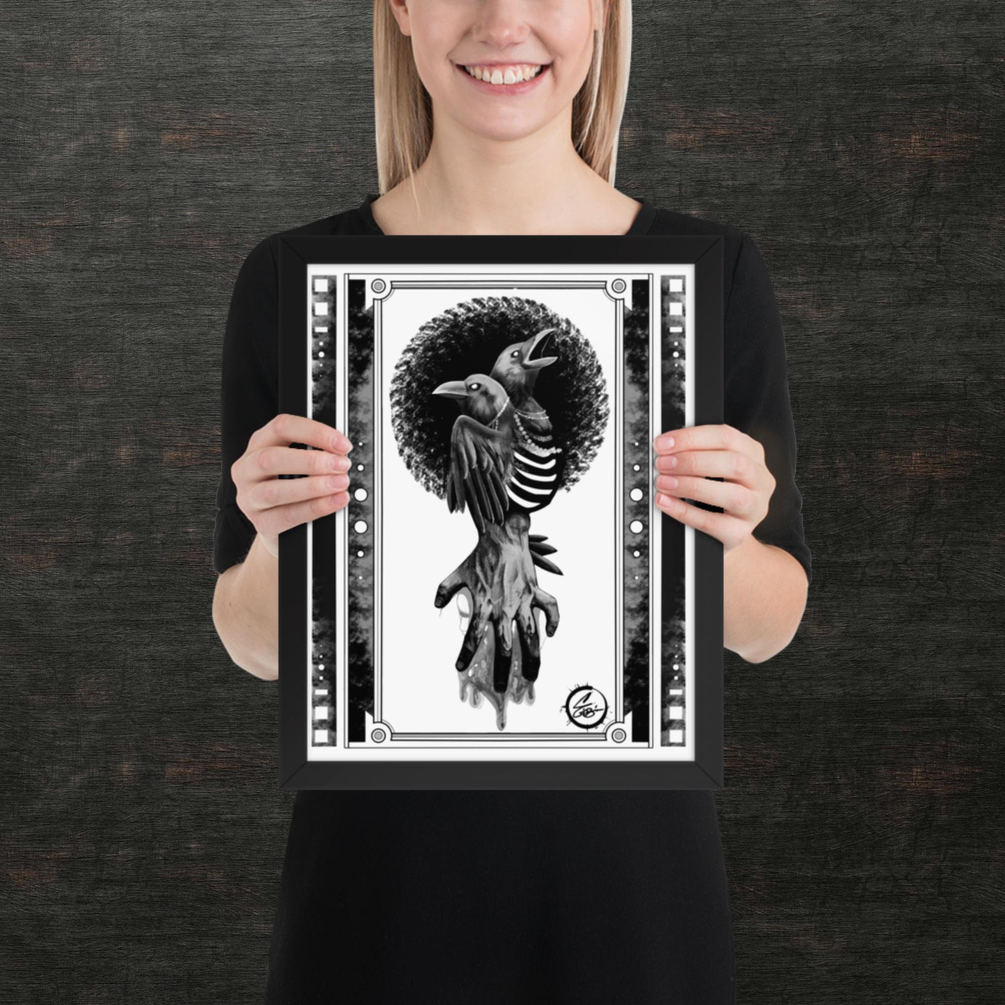 Rib Cage Raven framed - Etsy