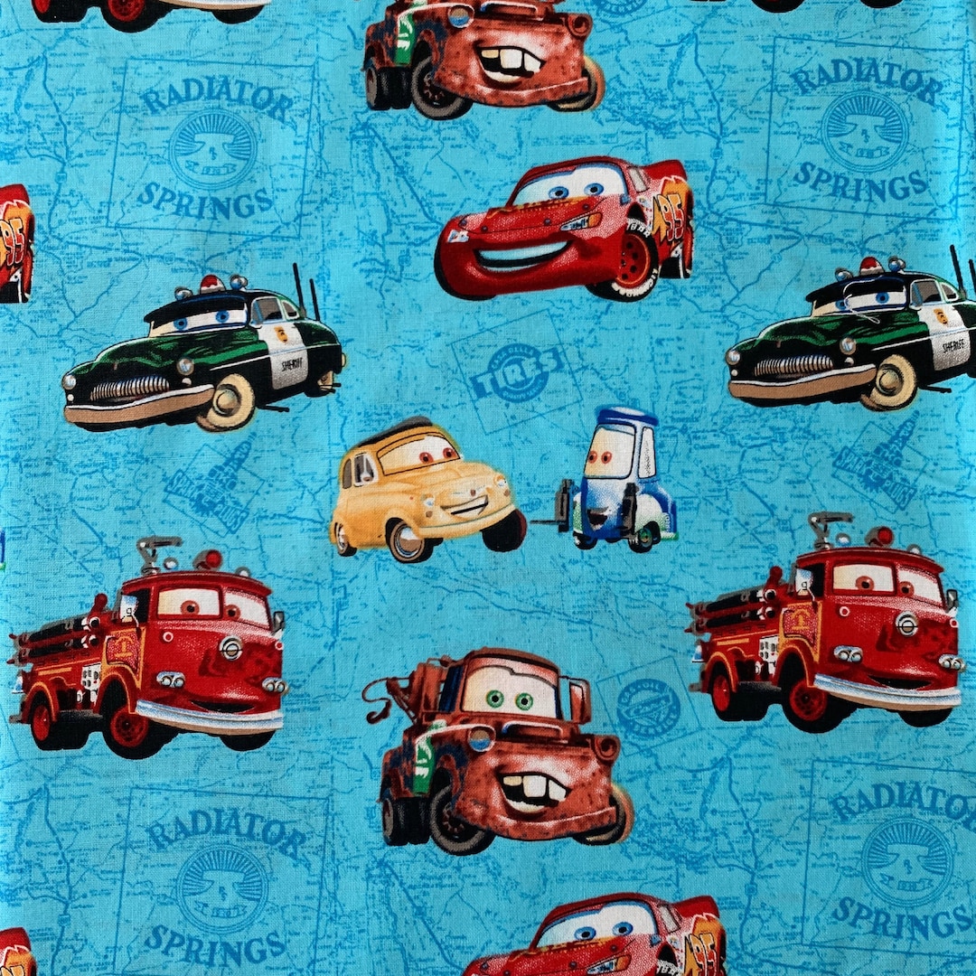 Cars Cotton Fabric Disney Fabric Novelty Fabric Cotton - Etsy