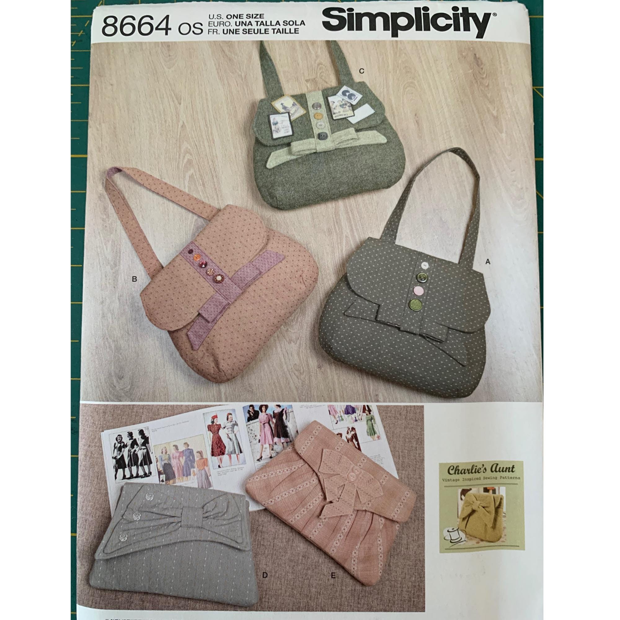 Sewing Pattern, Simplicity Pattern 8664, Handbags in 4 Styles, Uncut Factory Folded Pattern ...