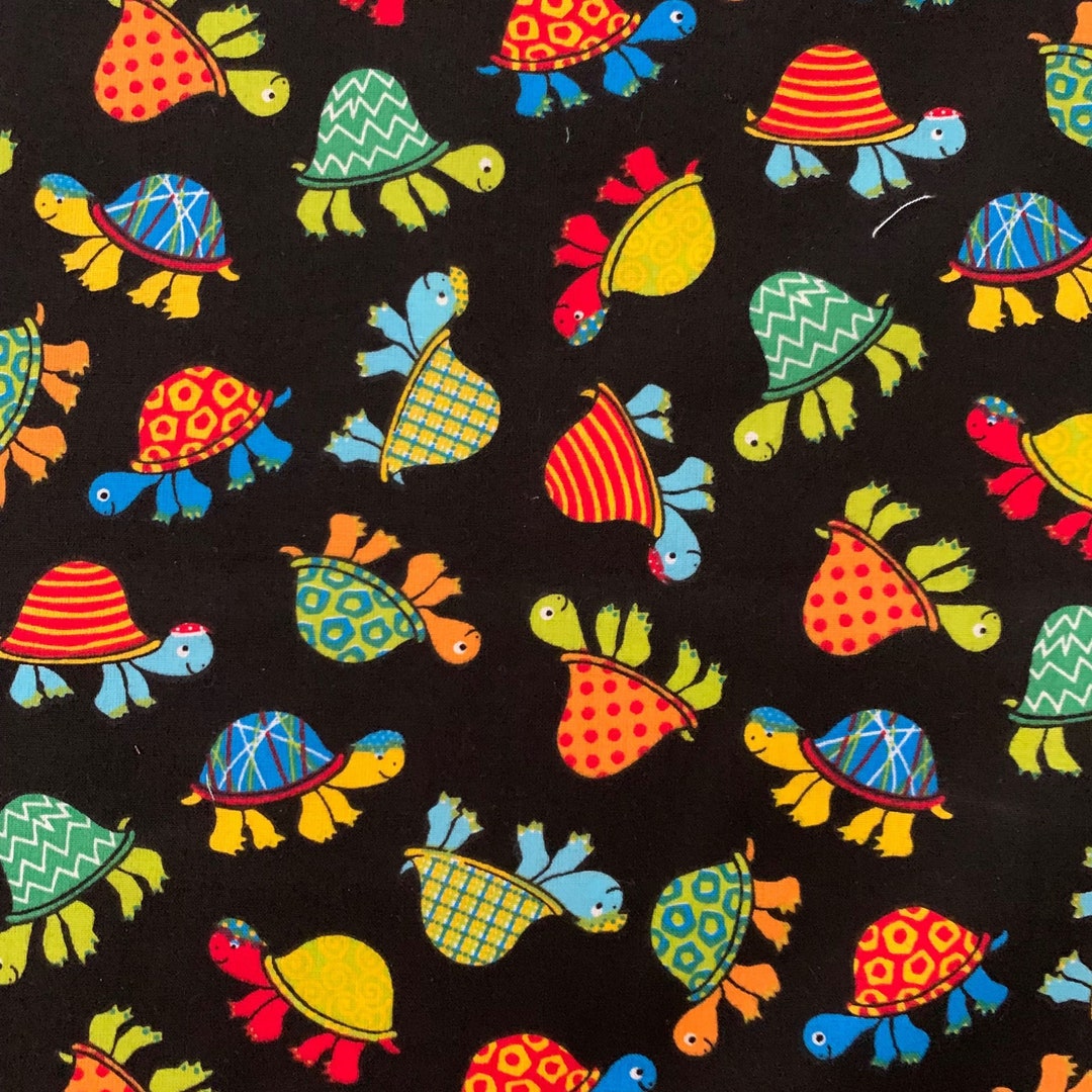 Turtles Cotton Fabric, Novelty Fabric, Cotton Fabric, Fat Quarter ...