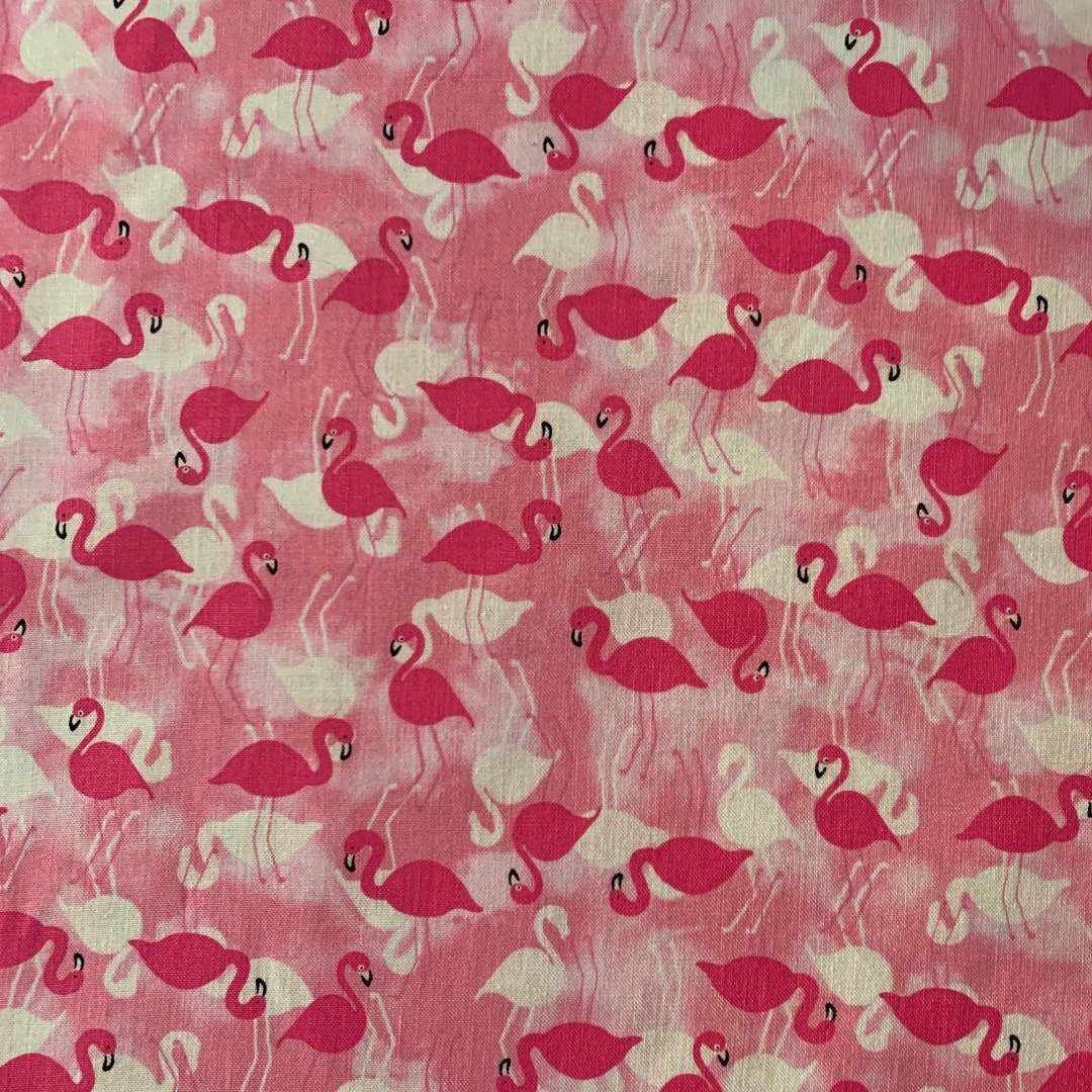 Pink Flamingo Fabric, Flamingo Fabric, Animal Fabric, Cotton Fabric ...