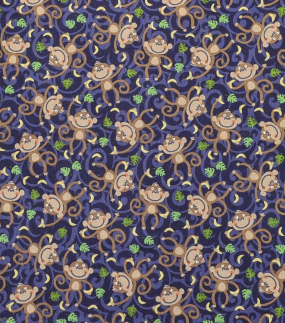 Monkey Cotton Fabric Novelty Fabric Speciality Fabric | Etsy