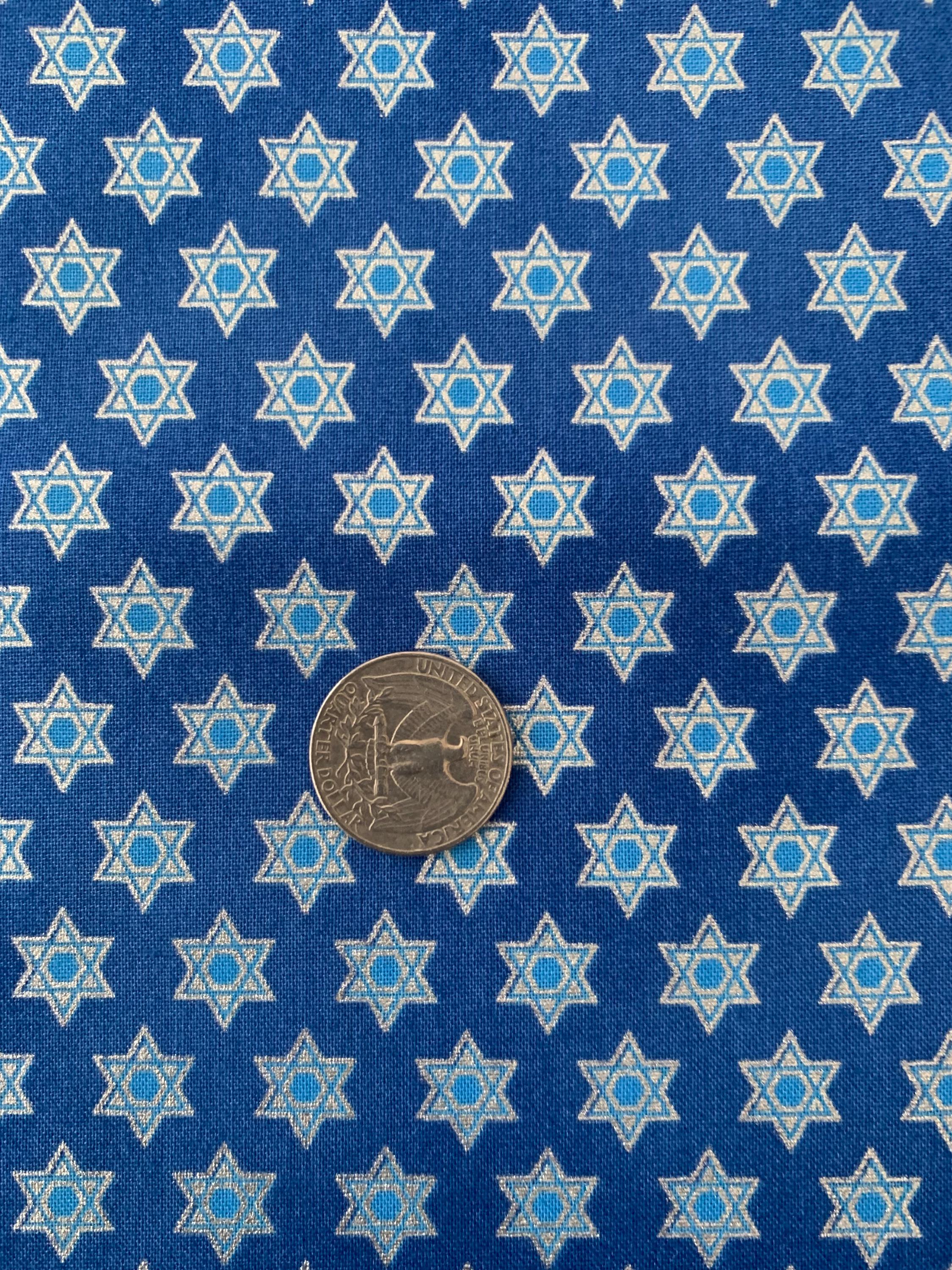 Star of David Cotton Fabric, Jewish Star Fabric, Speciality Fabric, Fat ...