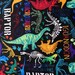 Dinosaur Raptor Brachiosaurus Trex Fabric, Colorful Fabric, Novelty ...