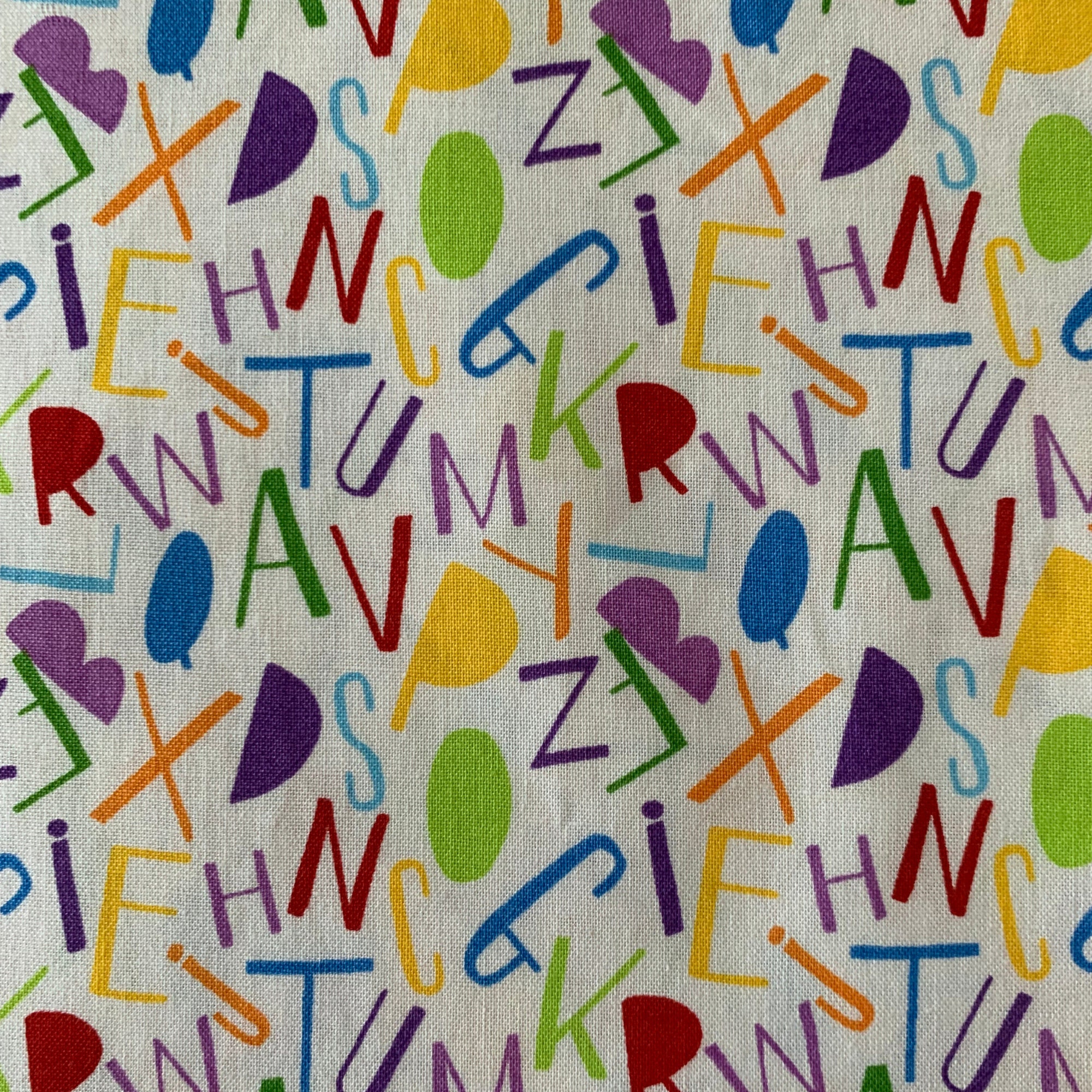 Alphabet Letters Fabric, ABC Fabric, Bright and Colorful Fabric ...