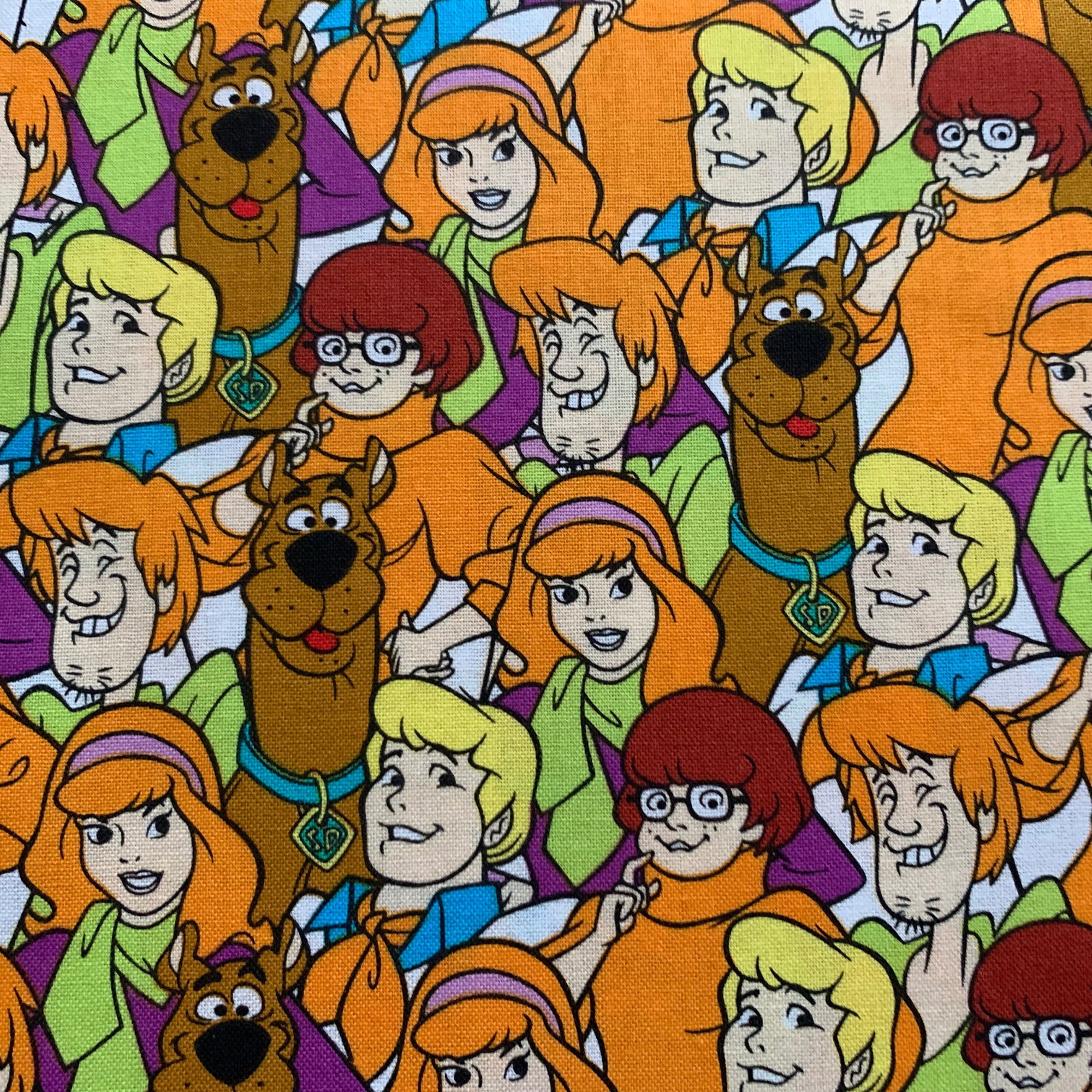 Scooby Doo Cotton Fabric, Scooby Doo Gang, Fred, Velma, Daphne and ...