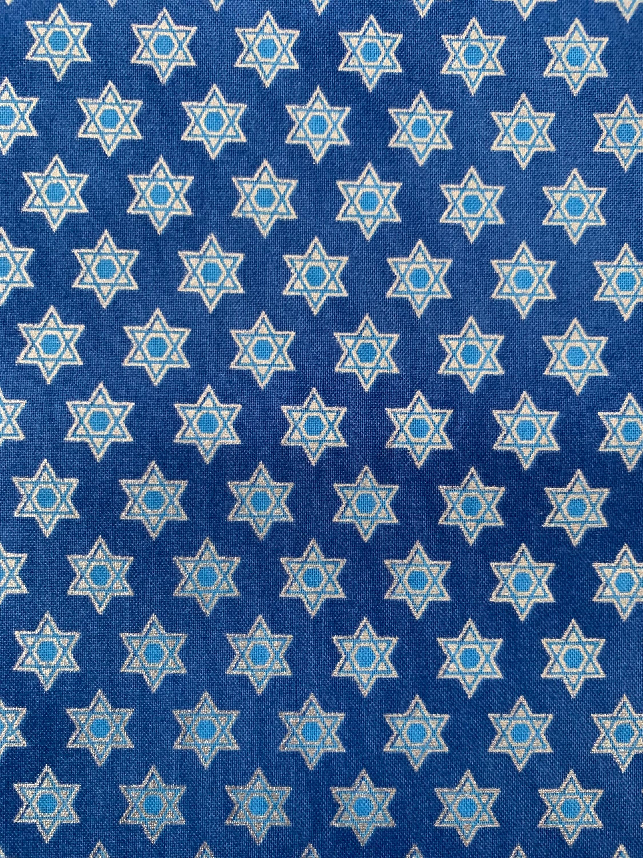 Star of David Cotton Fabric, Jewish Star Fabric, Speciality Fabric, Fat ...