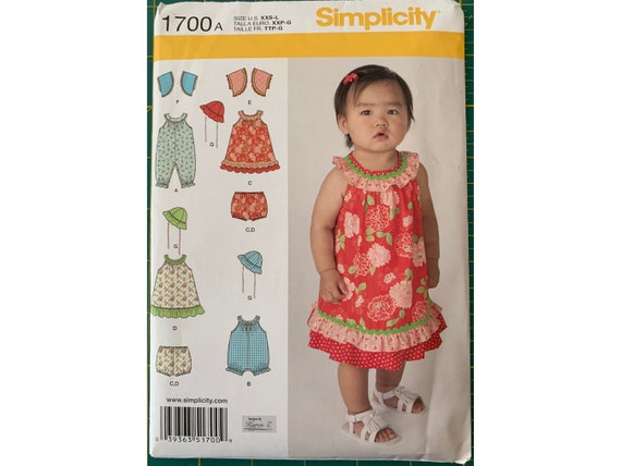 Simplicity Pattern 1700 Babies Dress Romper Panties Jacket - Etsy