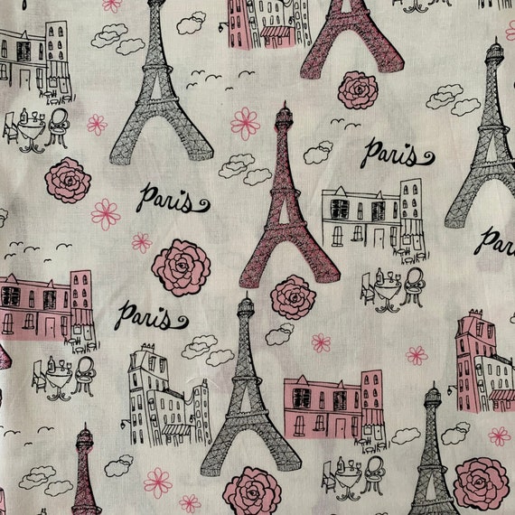 Paris Fabric Eiffel Tower Fabric Travel Fabric Vacation - Etsy