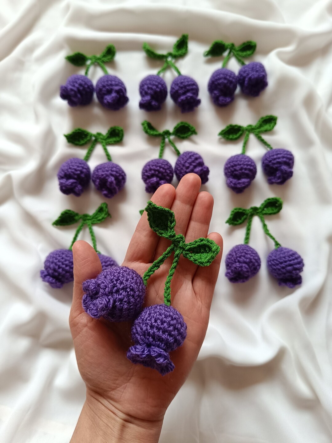 Crochet Amigurumi Blueberries Applique, Handmade Blueberries, Crochet ...