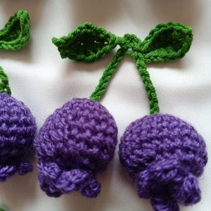 Crochet Amigurumi Blueberries Applique, Handmade Blueberries, Crochet ...