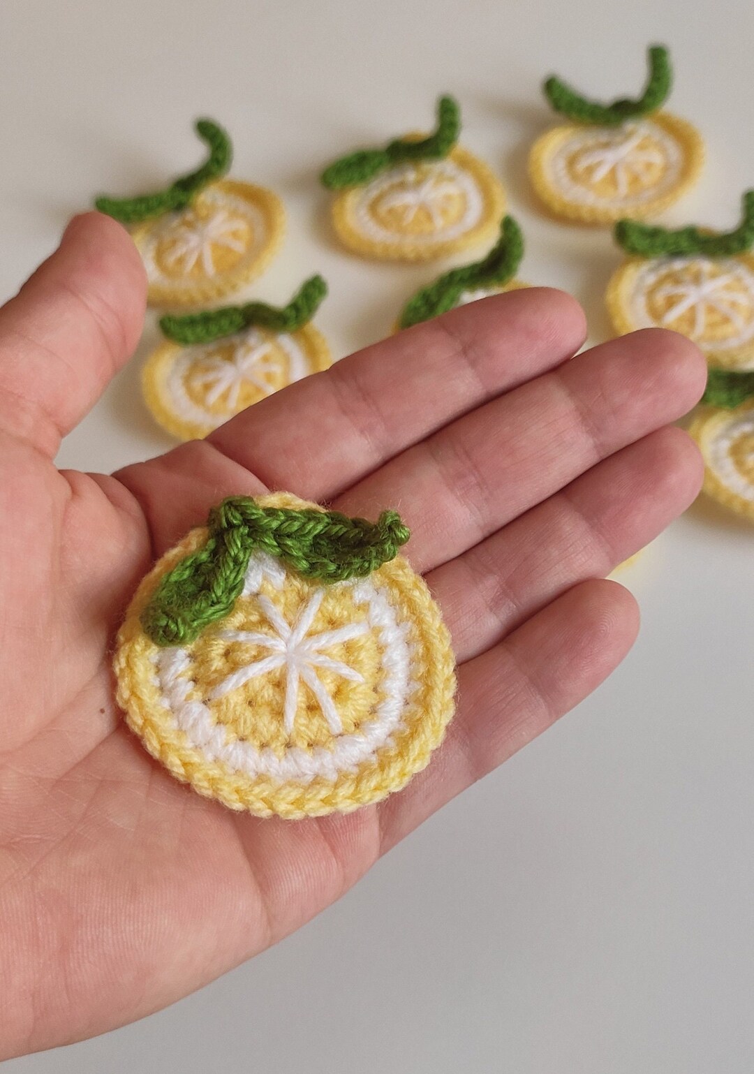 Crochet Lemon Applique,fruit Applique , Knitted Chunky Cardigan ...