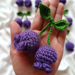 Crochet Amigurumi Blueberries Applique, Handmade Blueberries, Crochet ...