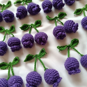 Handmade Crochet Blueberry Applique: Craft Embellishment - Etsy