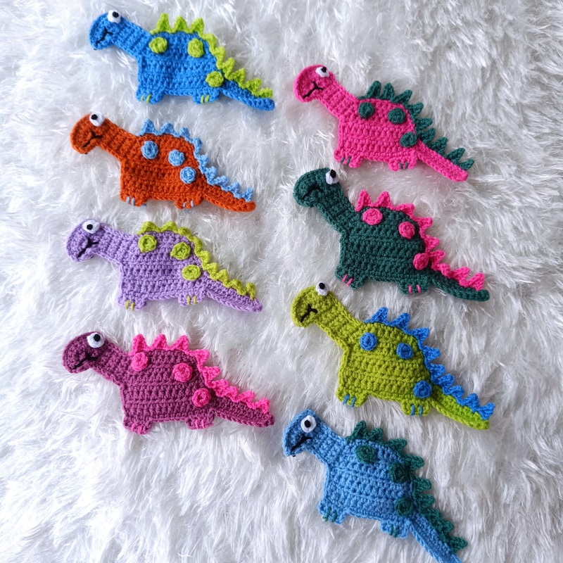 Crochet Dinosaur Applique - Etsy