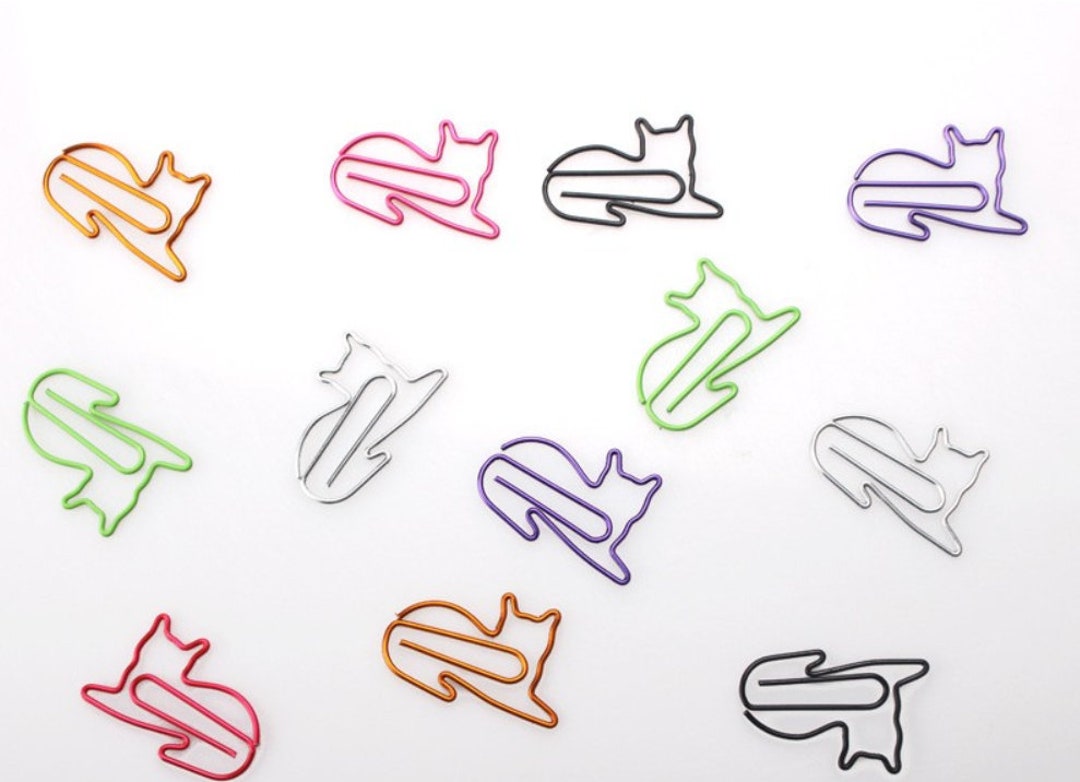 Set of Adorable Cat-shaped Paper Clips for Planners and Paperwork ...