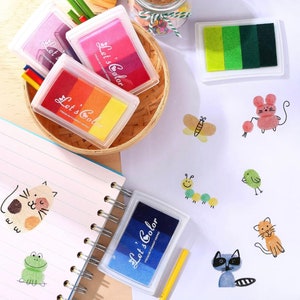 6 Colour Gradient Ink Pad for Crafts Finger Print Ink Pad - Etsy