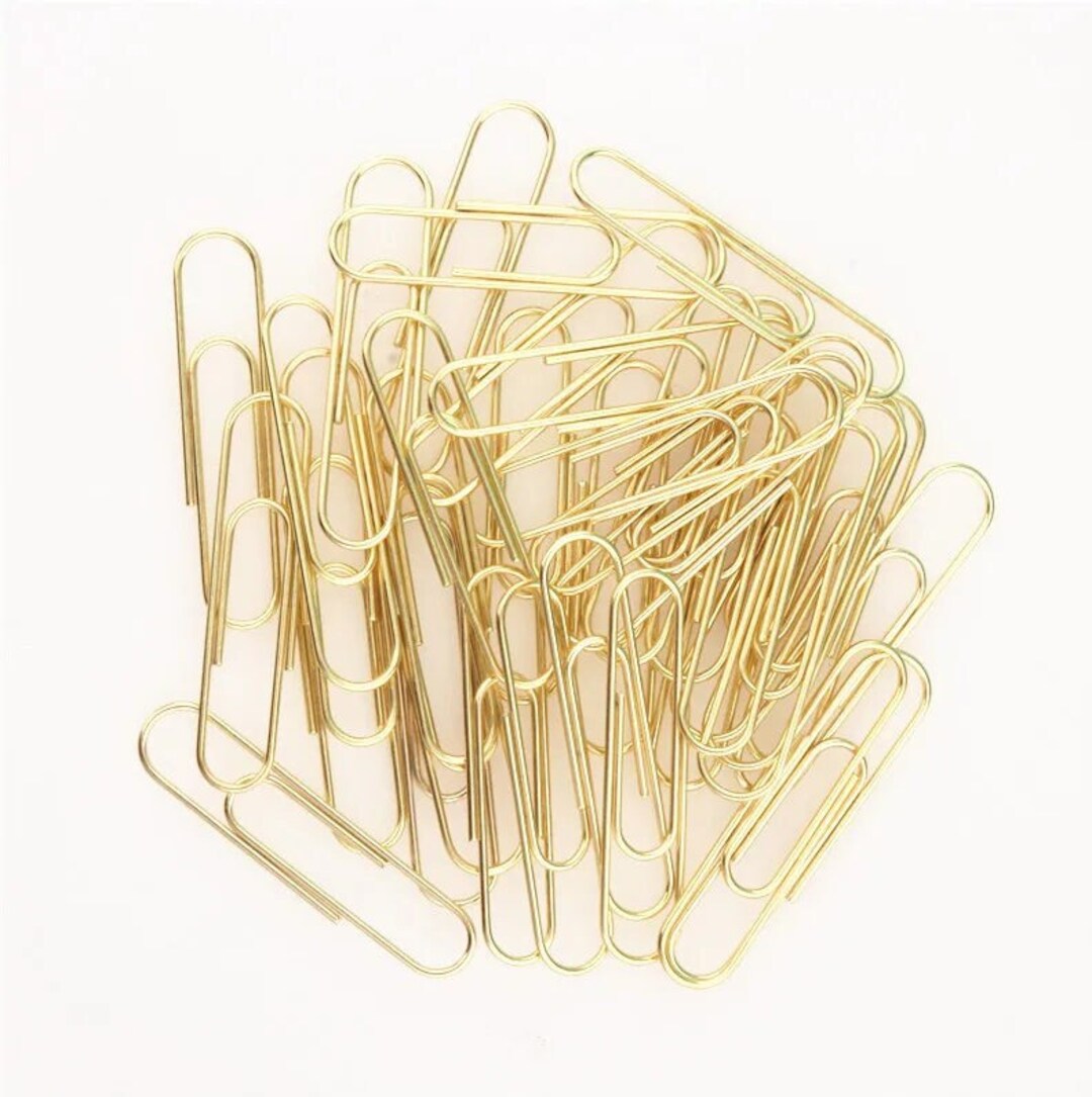 Luxurious Gold-coloured Paperclips Elegant Office Supplies, Planner ...