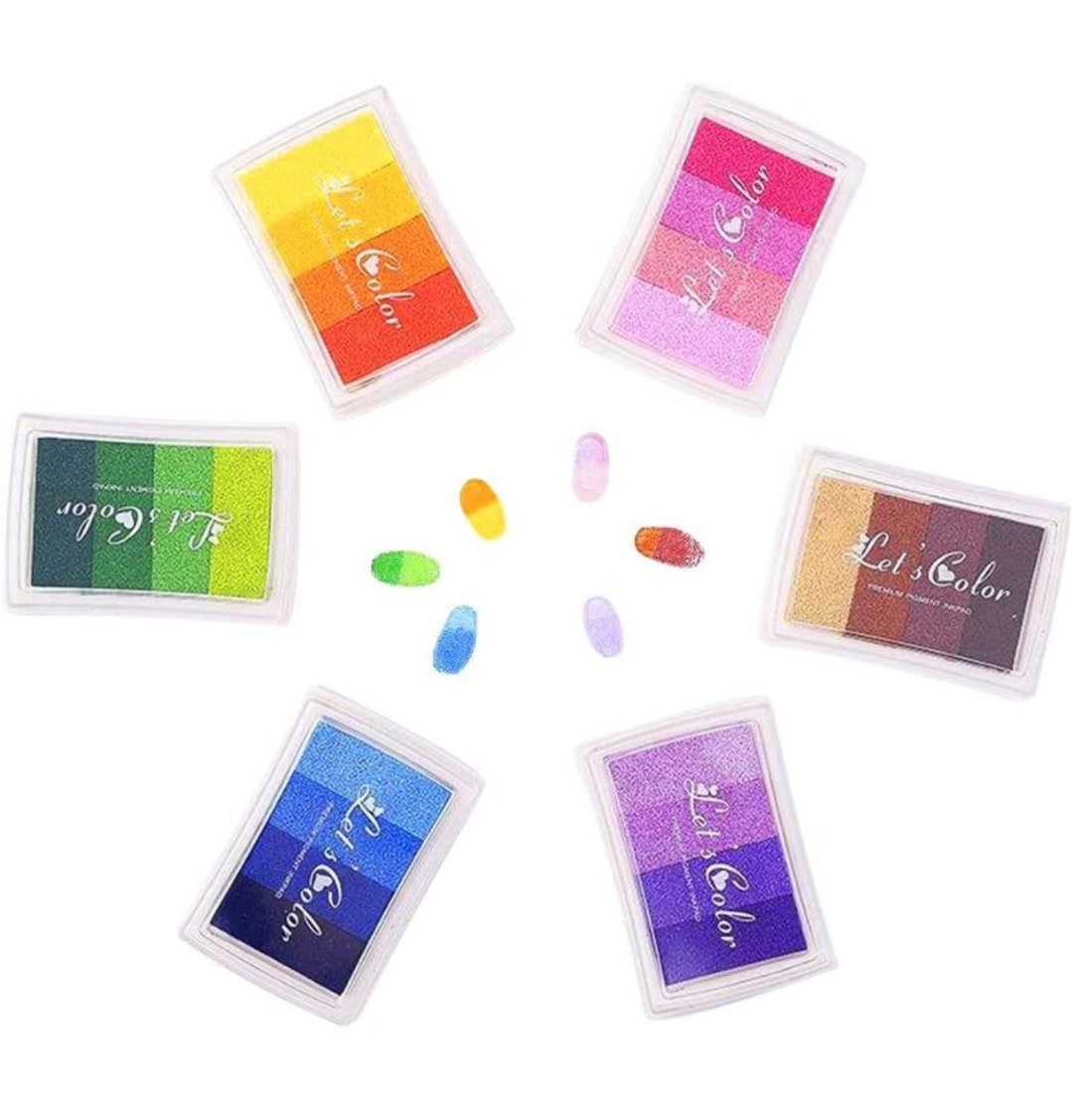 6 Colour Gradient Ink Pad for Crafts Finger Print Ink Pad - Etsy