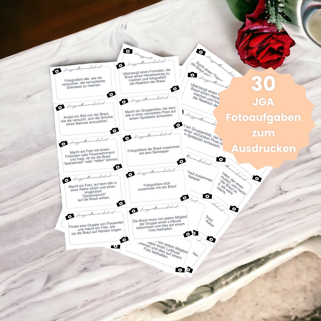 30 Photo Tasks, Hen Party Game, Instant Download, JPG, A4, to Print ...