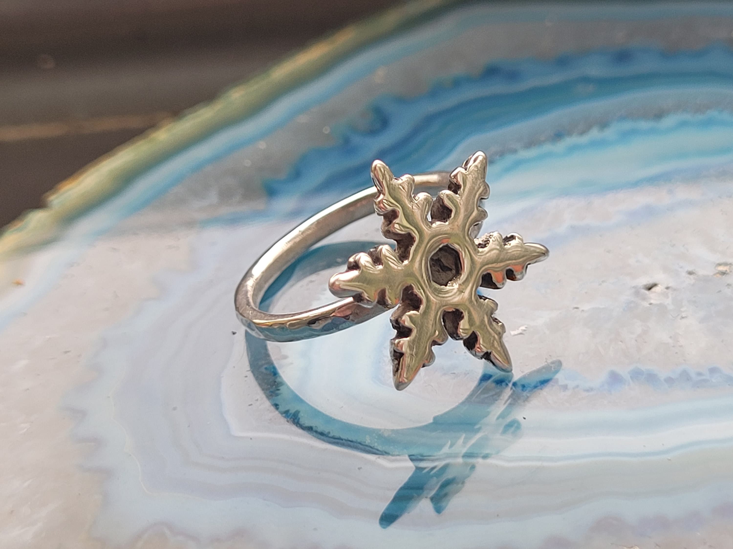 Silver Snowflake Ring by Freyaartforever. - Etsy