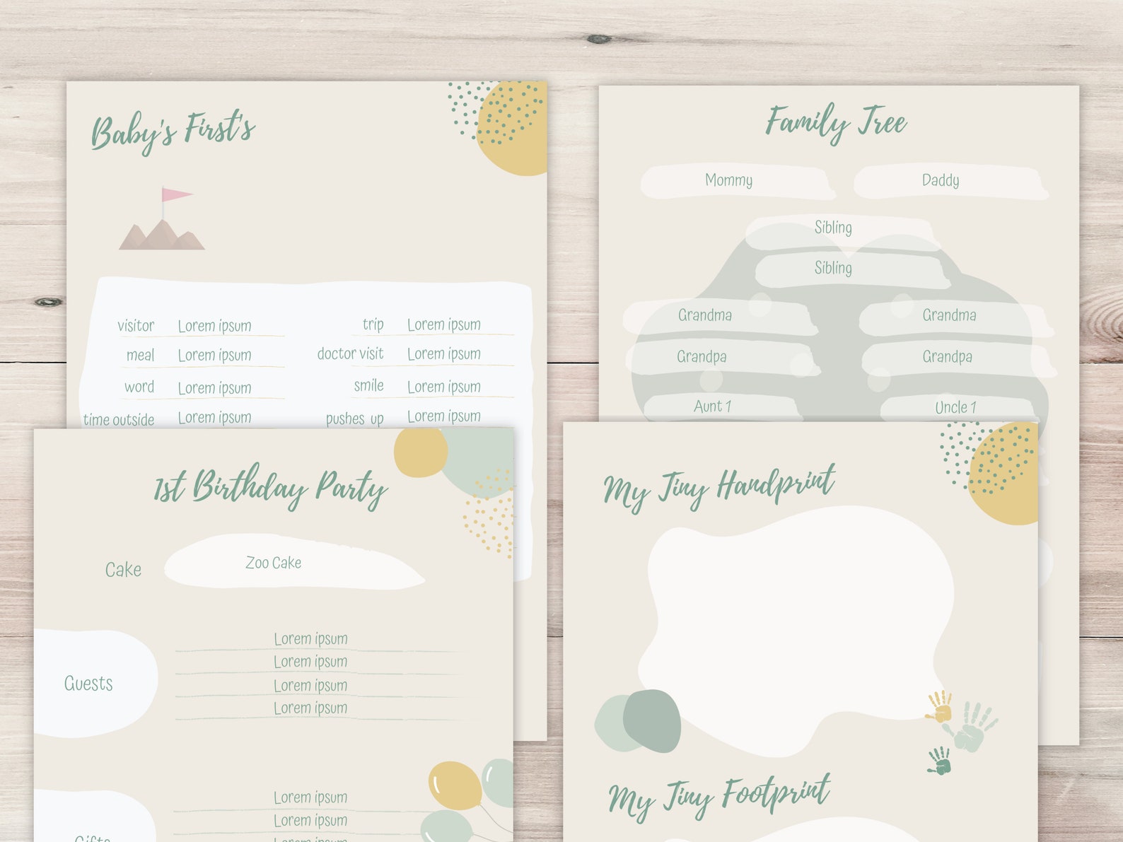 Baby memory book printable personalized Boy Boys template digital ...