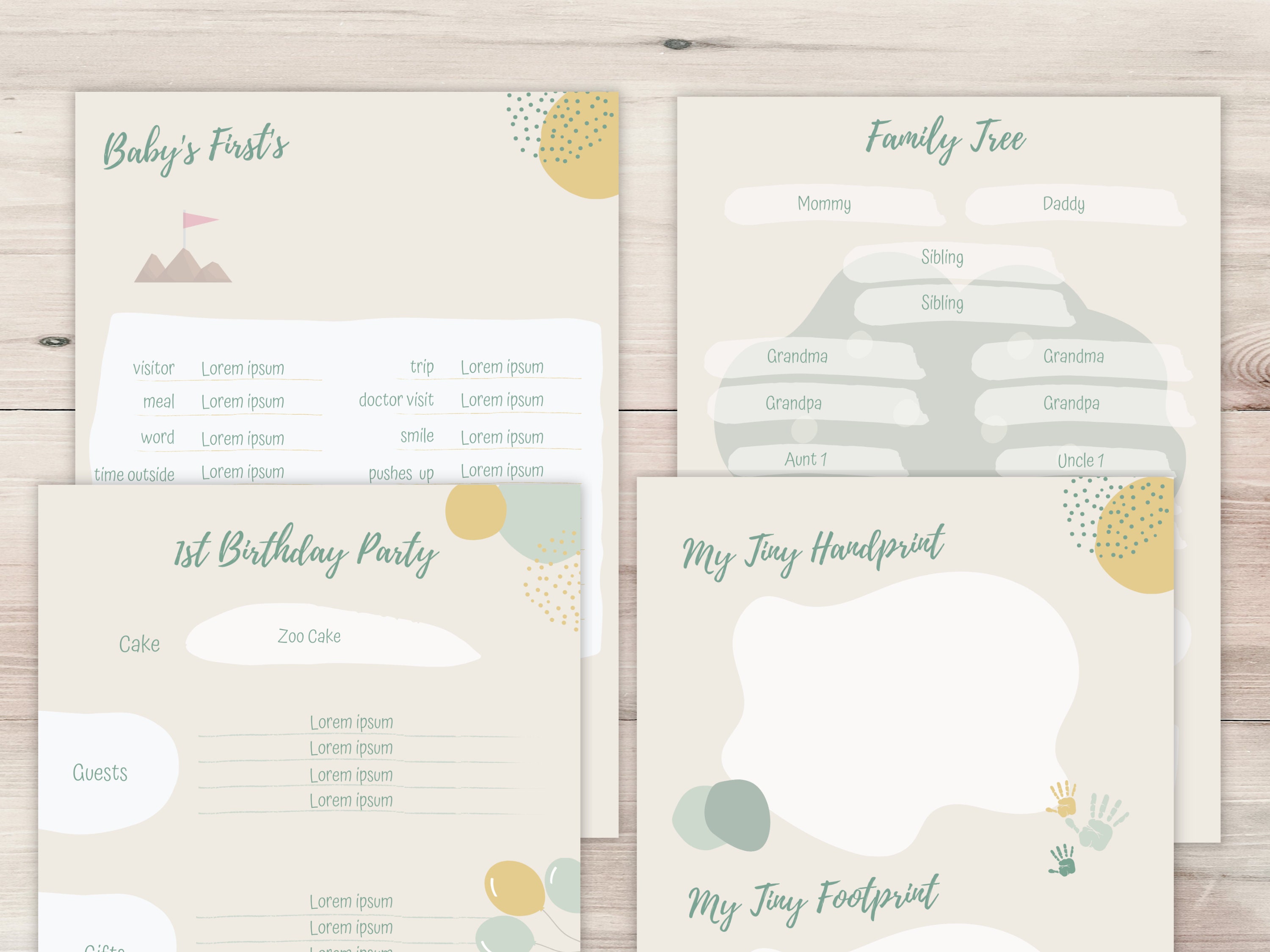 Baby memory book printable personalized Boy Boys template digital ...