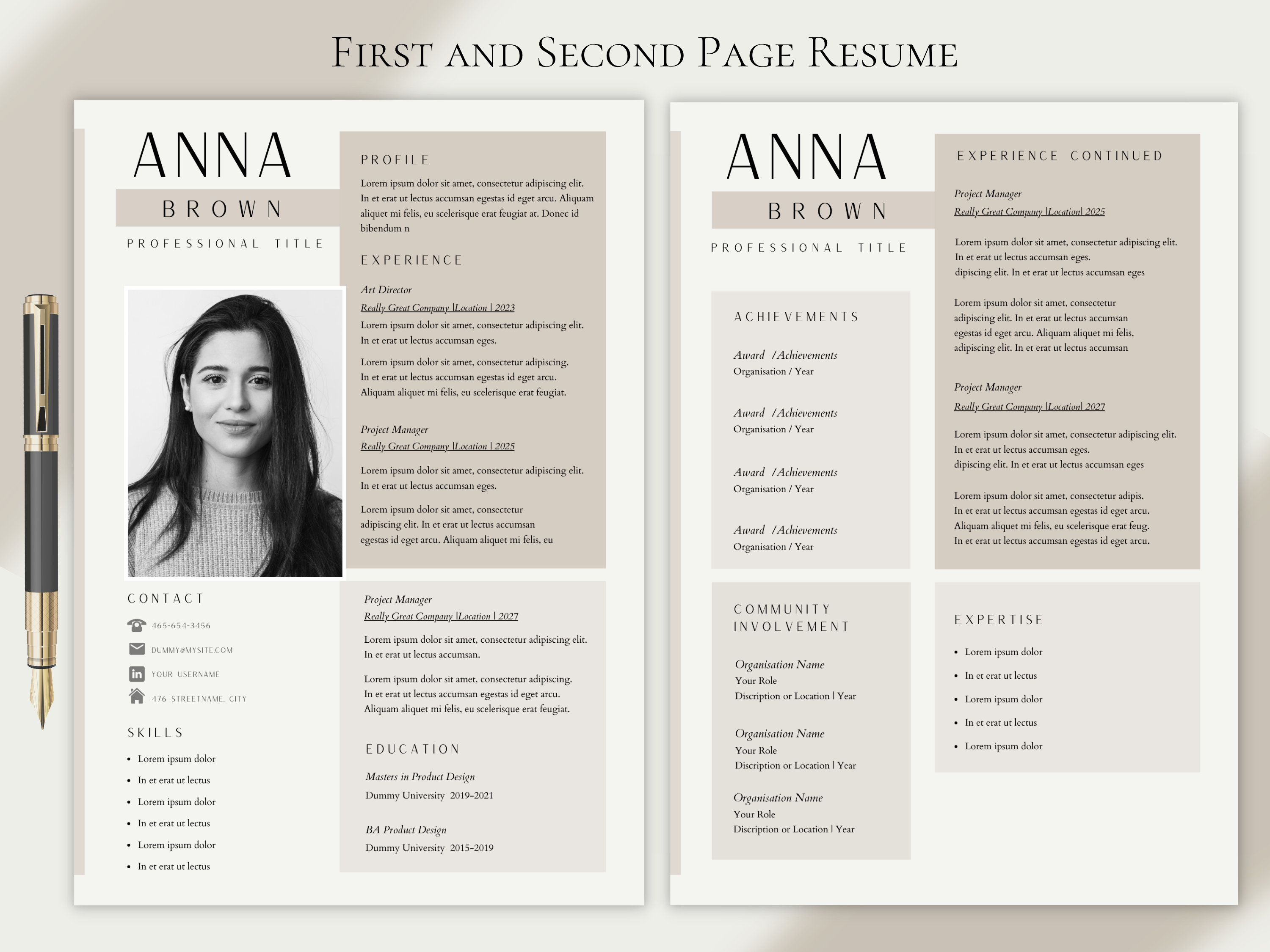 Cv Template With Photo, Curriculum Vitae PDF, Professional Creative ...