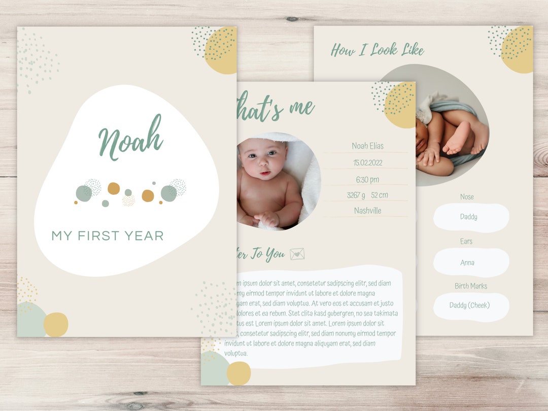 Baby Memory Book Printable Personalized Boy Boys Template Digital ...