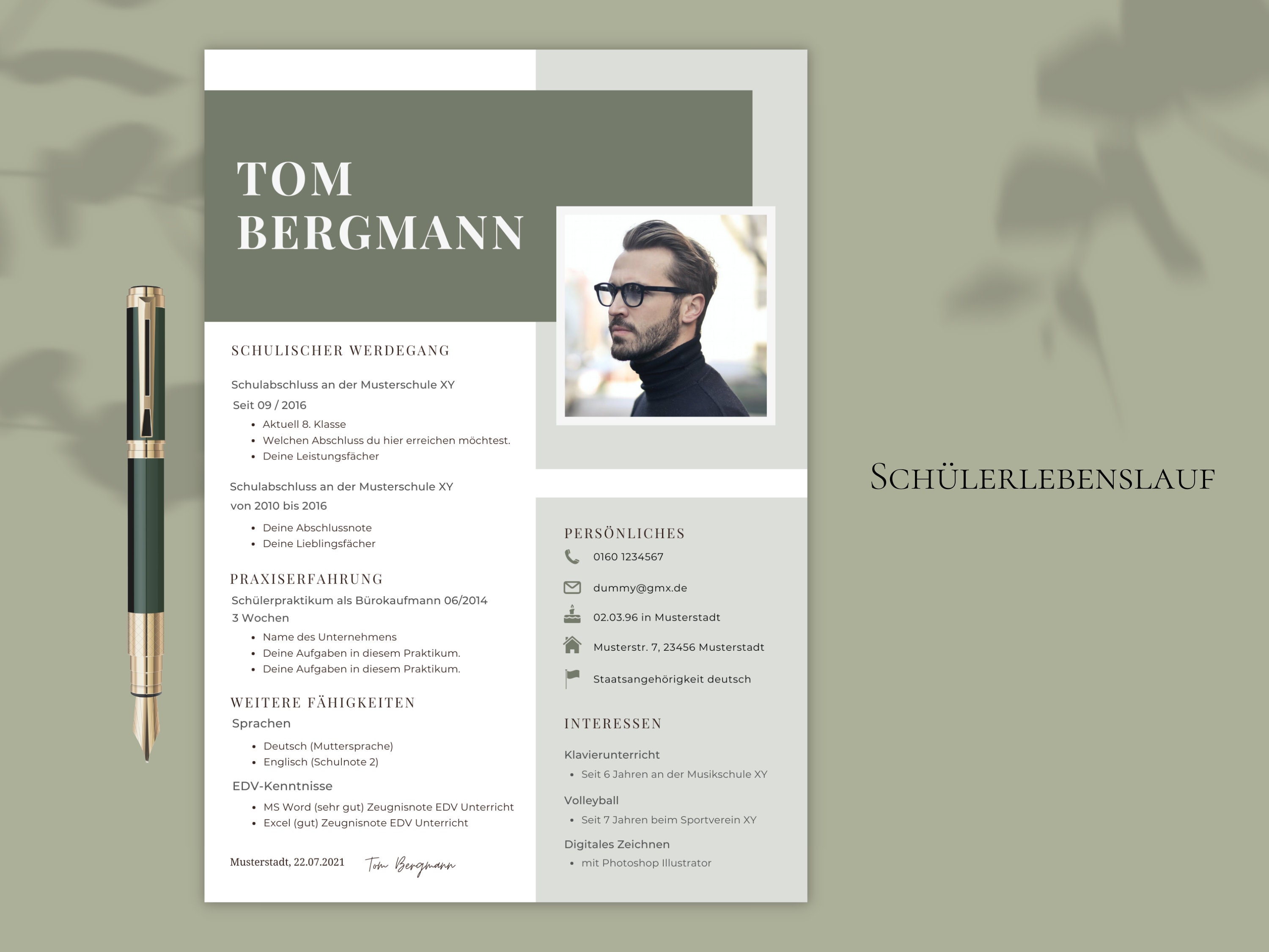 Resume Template German Word & Canva Application Templates Tabular Cover ...