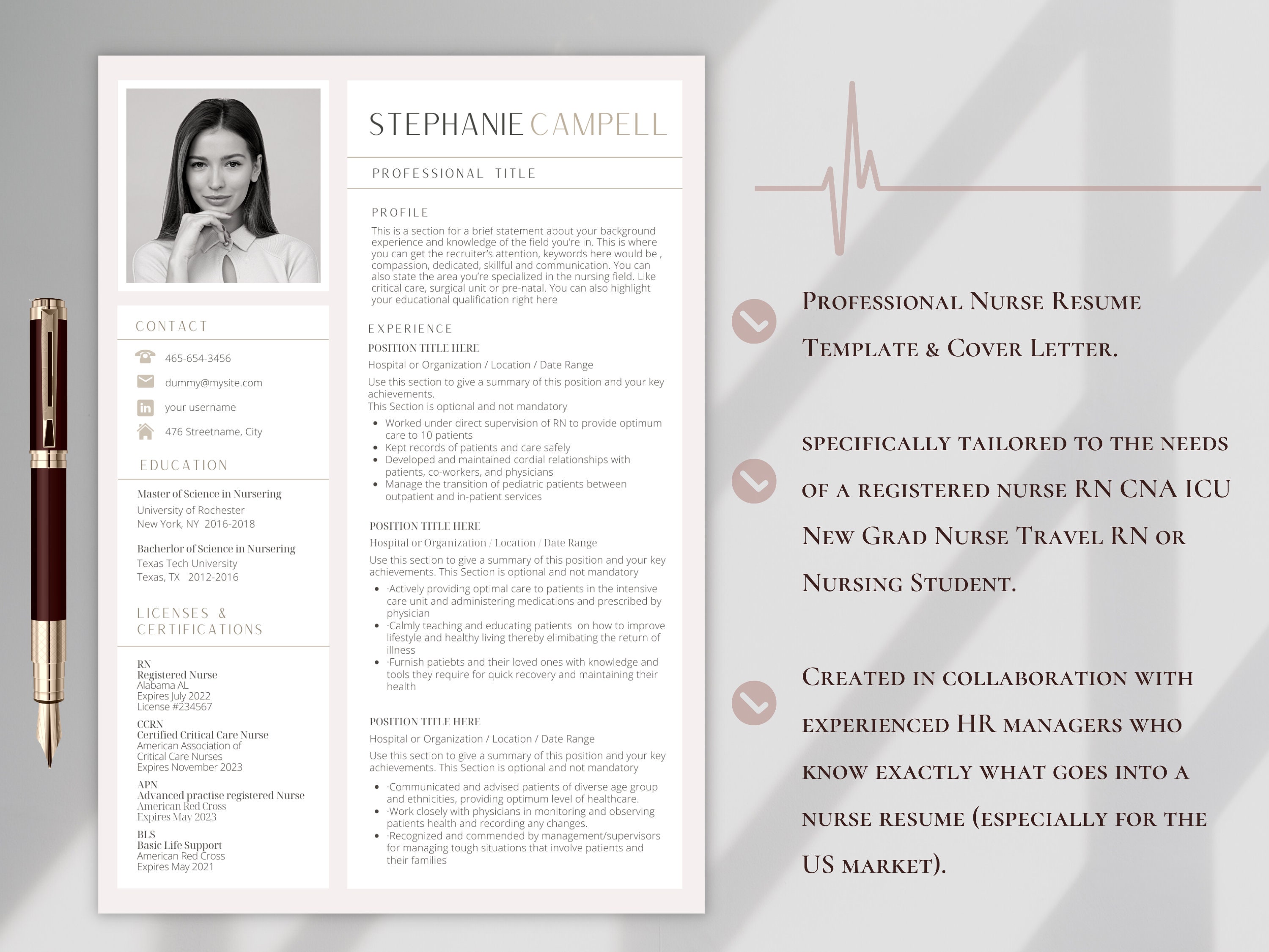New Grad Nurse Resume Template Registered Nurse Travel RN , CNA Icu ...
