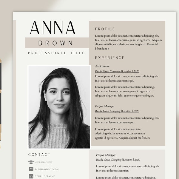 Cv Template - Etsy