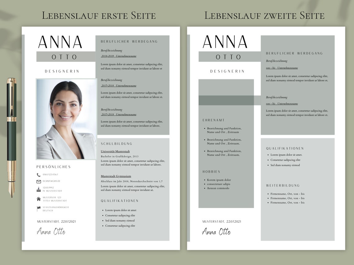 Application Templates German Tabular Resume Template Cover Sheet ...