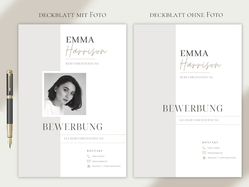 Application Templates German Tabular CV Template Cover Sheet ...