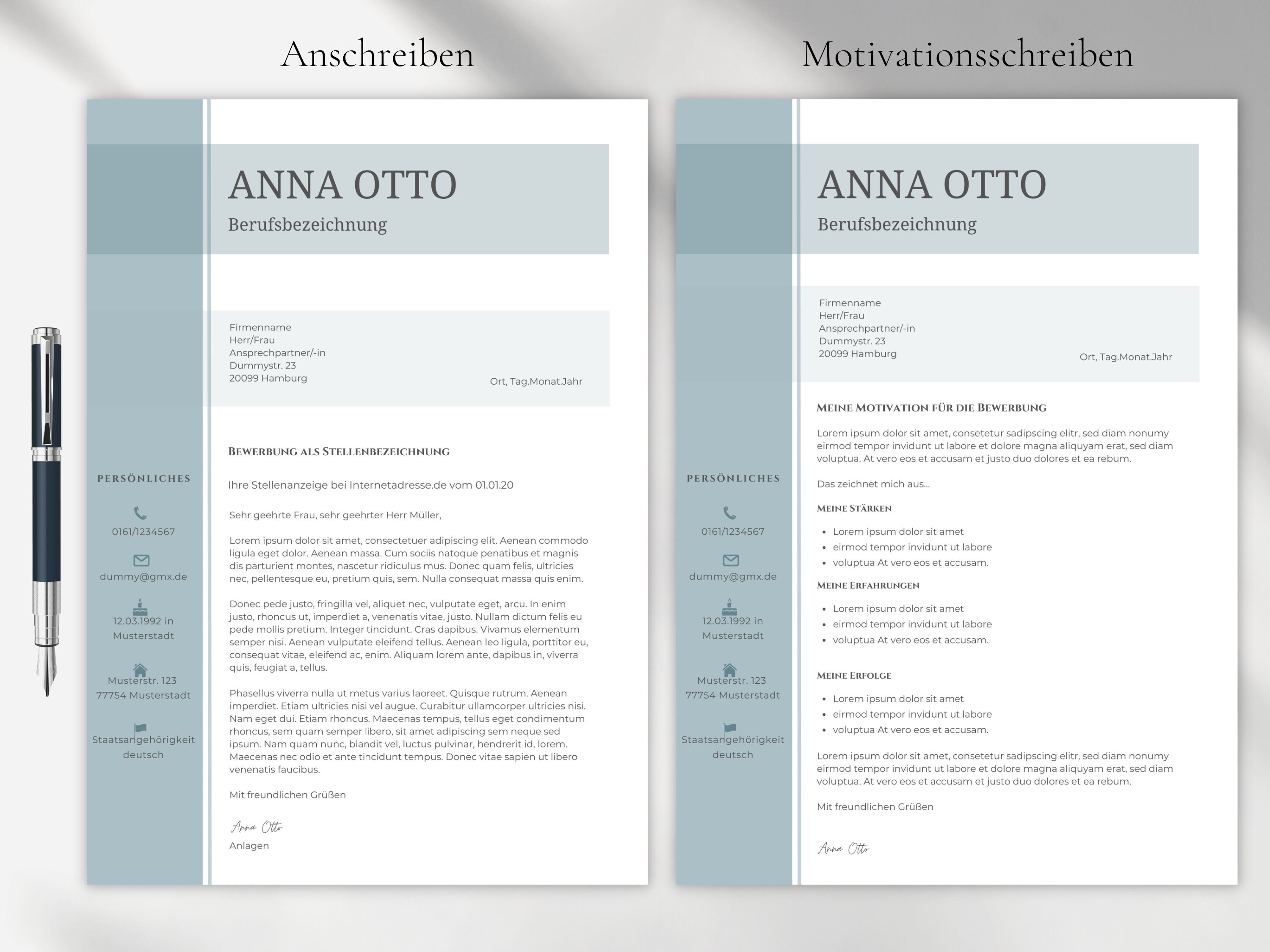 Application Templates German Tabular Resume Template Cover - Etsy