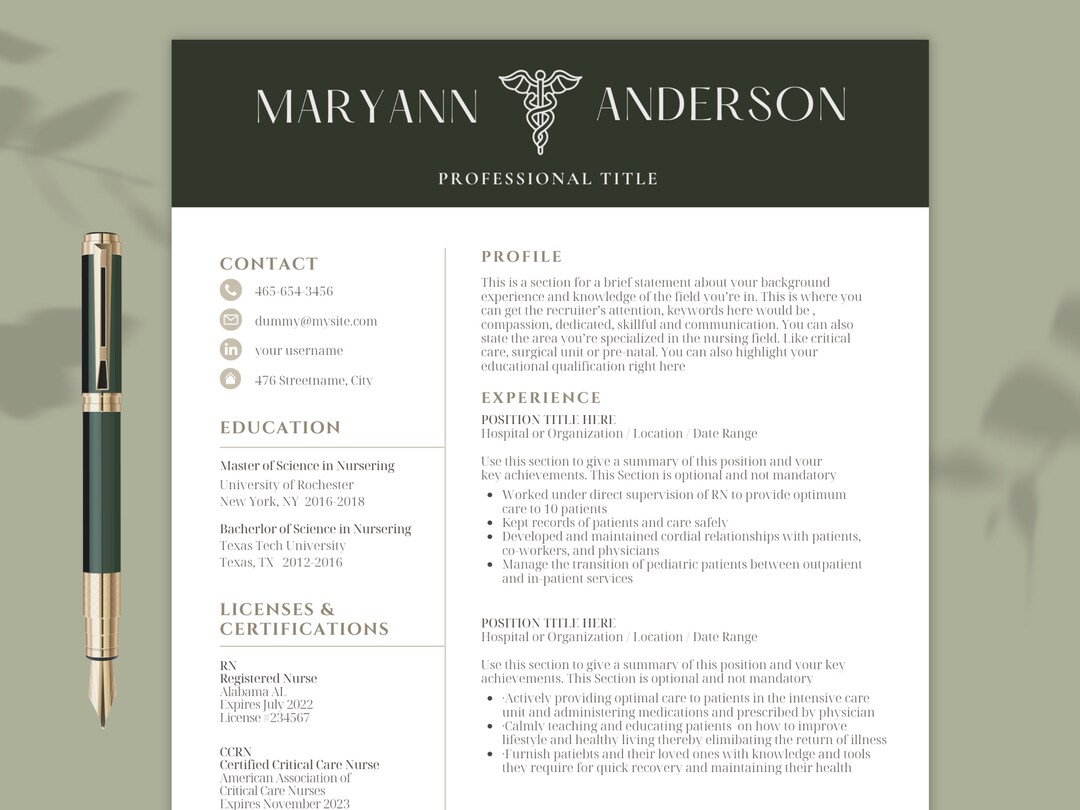 New Grad Nurse Resume Template Registered Nurse Travel RN , CNA Icu ...