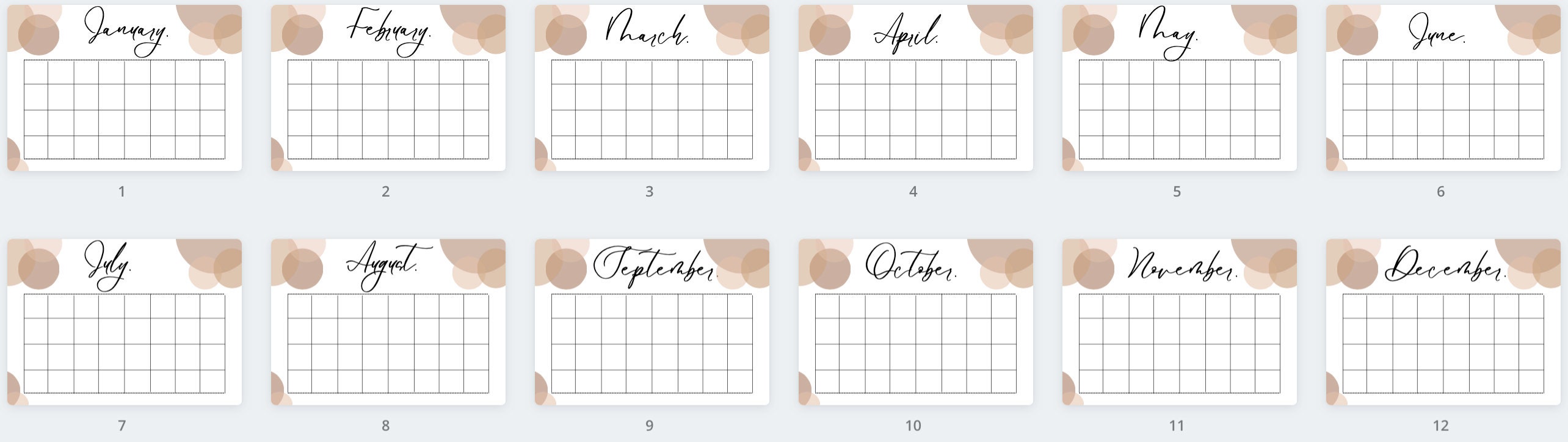 Printable Neutral Spot Calendar - Etsy