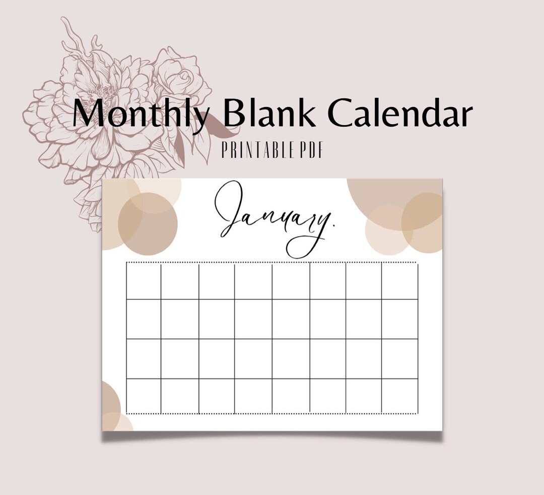 Printable Neutral Spot Calendar - Etsy