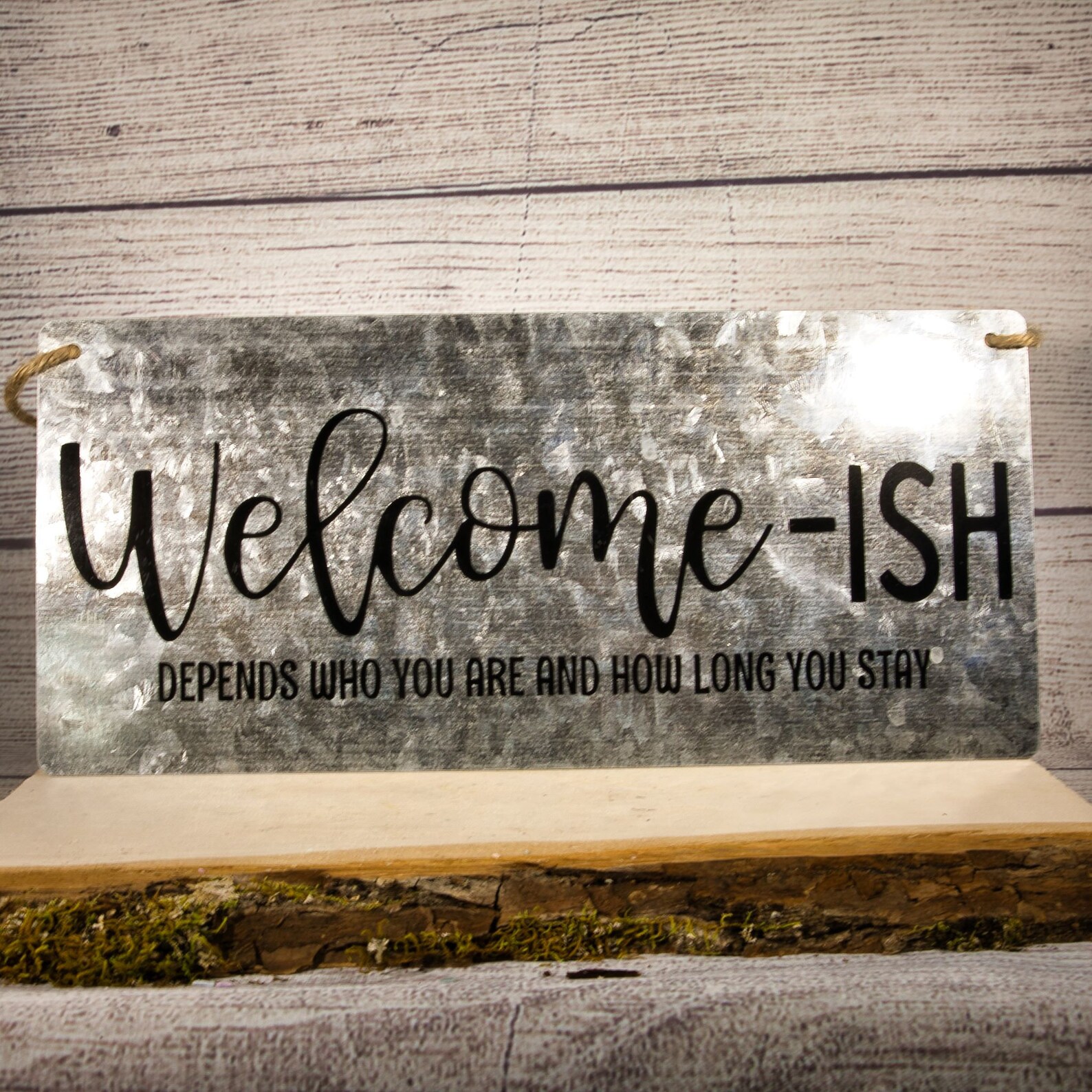Welcome-ish Sign, Welcome Sign, Vinyl Sign, Galvanized Metal Sign, Wood ...