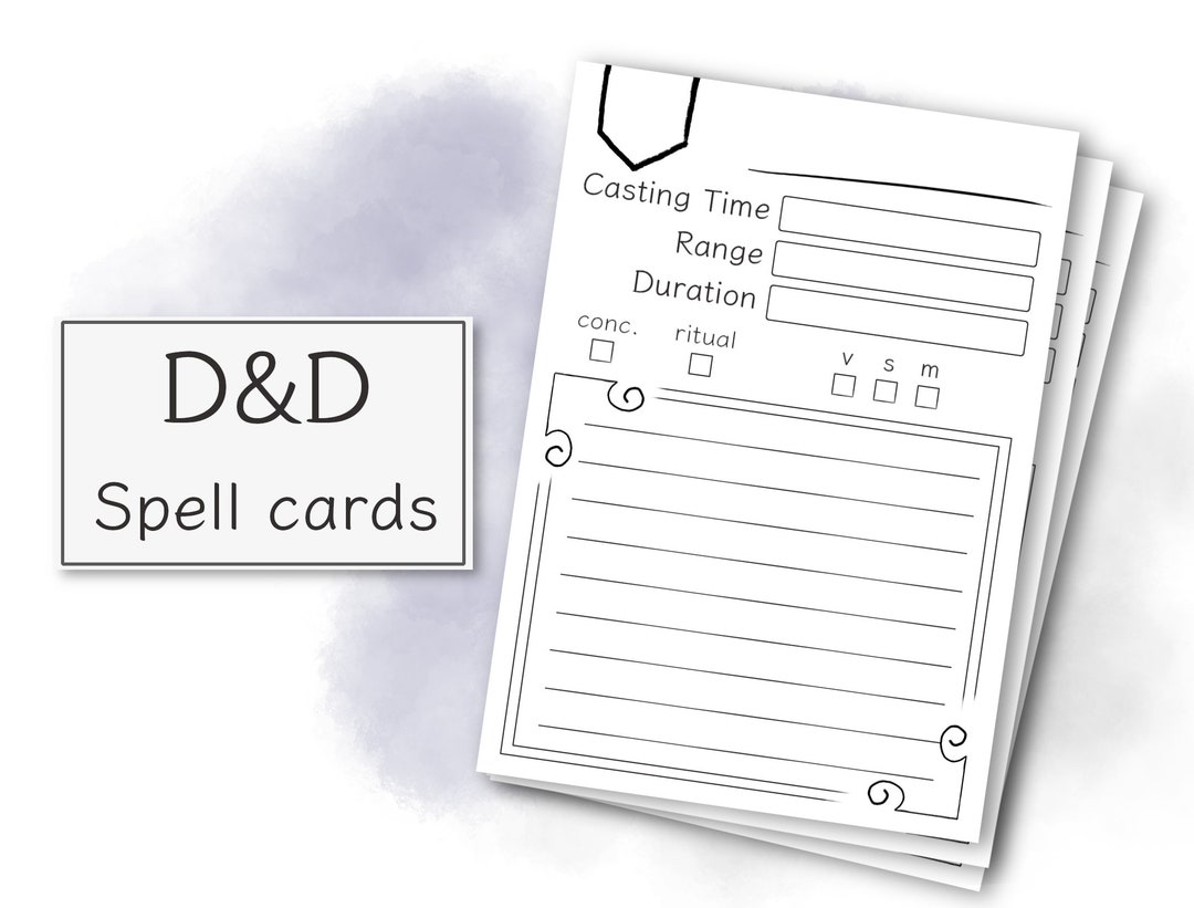 Spell Cards - for Dungeons and Dragons and Other Tabletop Rpgs - Etsy