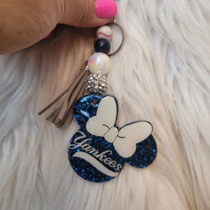 Baseball Navy Blue Sparkly Keychain/baseball Gift/ Cute Gift/key Holder ...