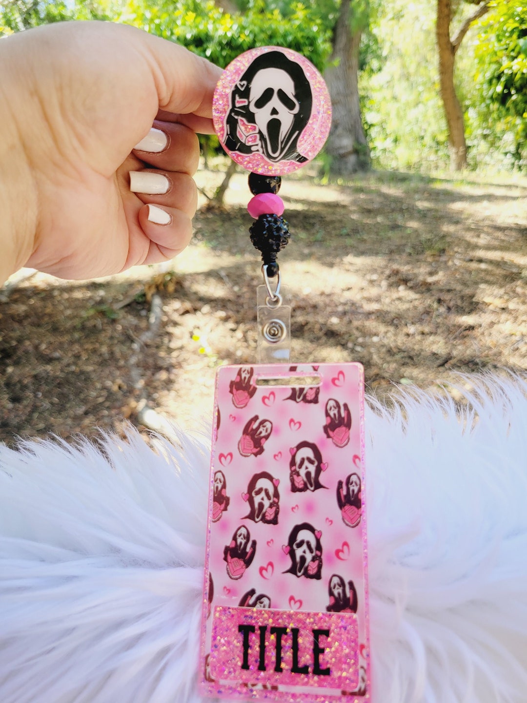 Sparkly Pink Badge Reel /badge Buddy/ Cute Gifts - Etsy