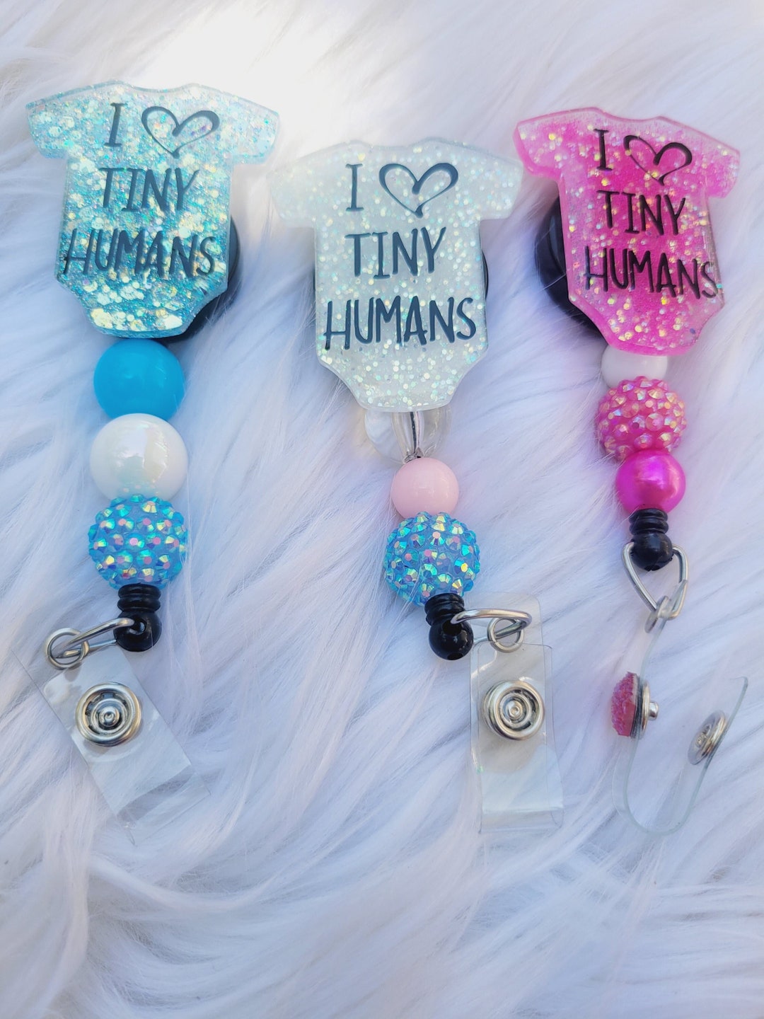 I Love Tiny Humans Badge Reel/ Cute Gifts/retractable ID Holder - Etsy