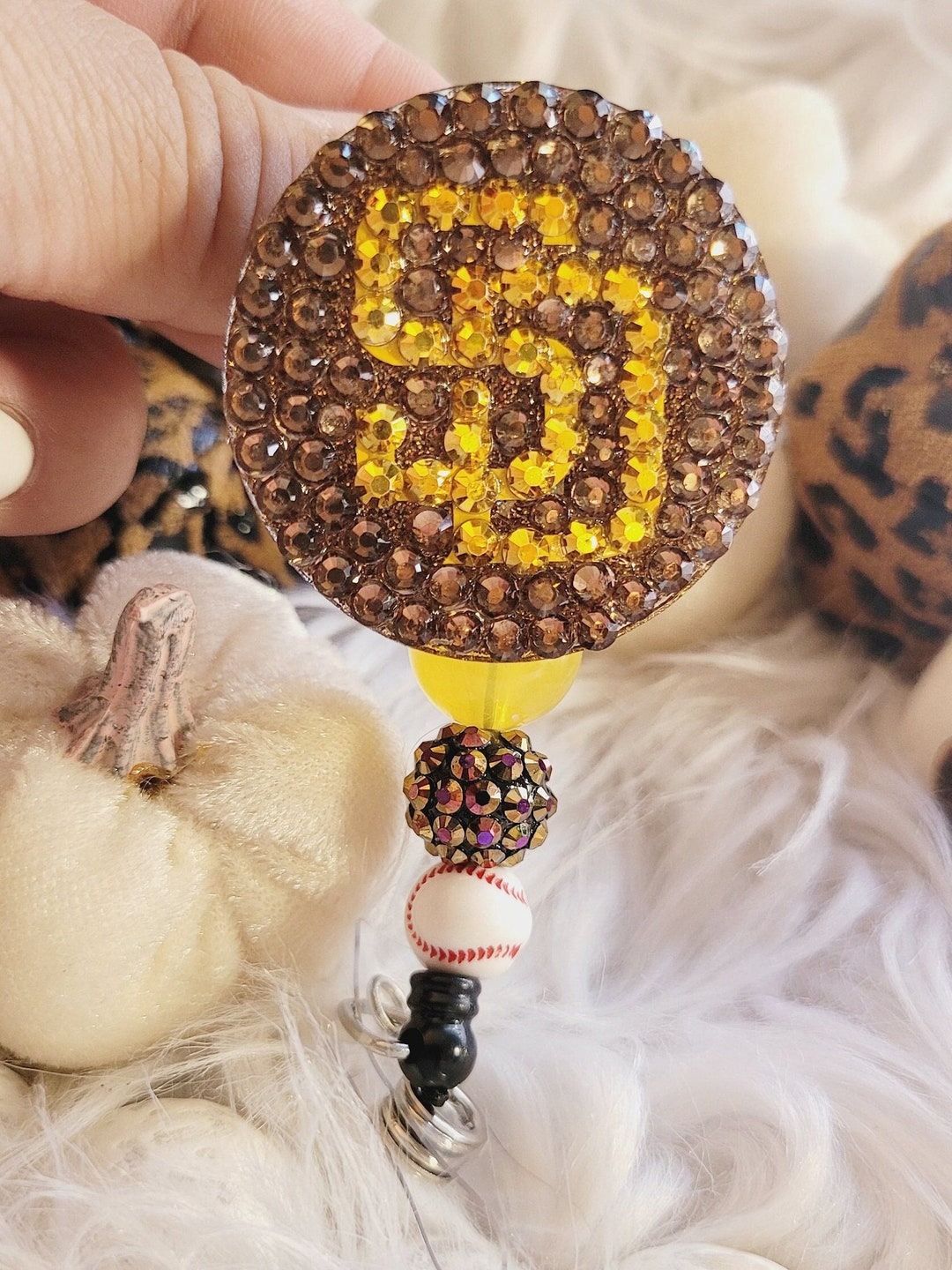 Baseball Badge Reel/retractable ID Holder/baseball/cute Gifts - Etsy