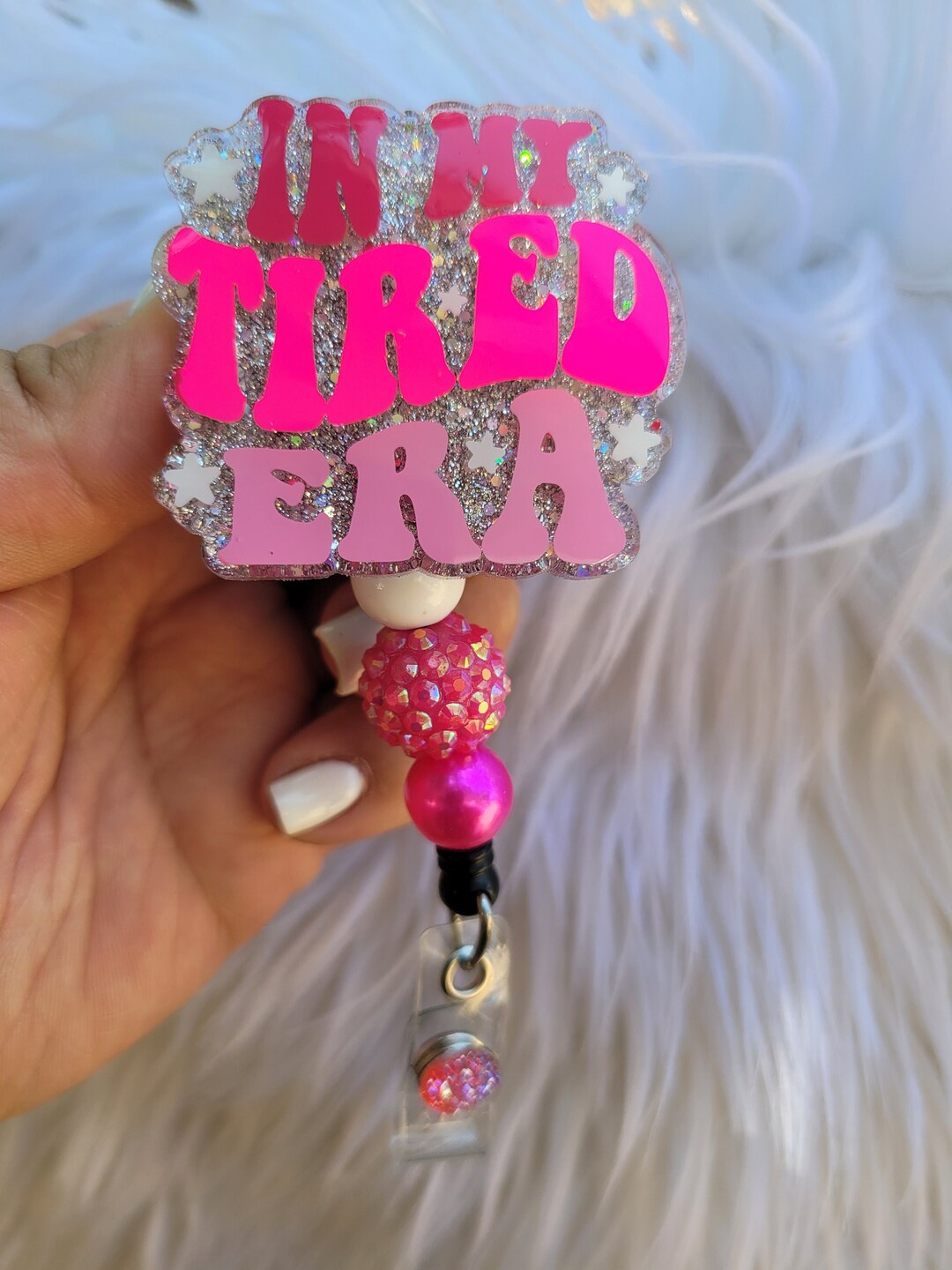 In My Tired Era Badge Reel/ Cute Gifts/retractable ID Holder - Etsy