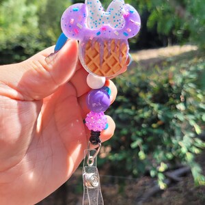 Super Cute Ice Cream Mouse Head With Drizzle Badge Reel/cute Gifts ...