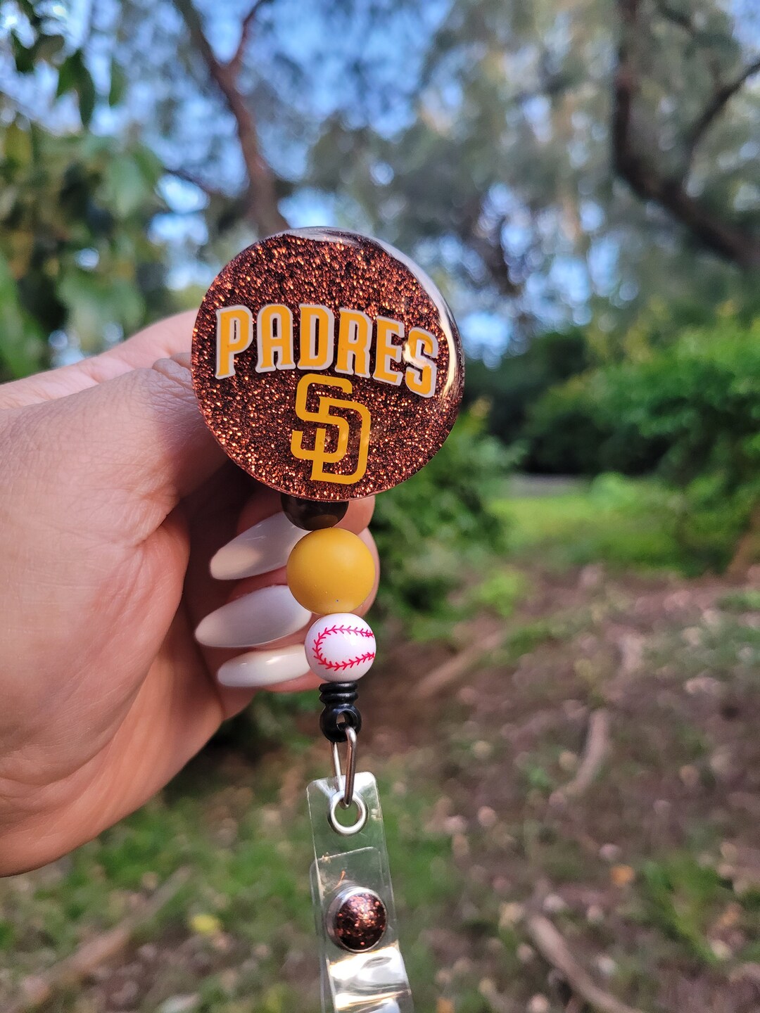 Baseball Badge Reel/baseball Badge Holder/ Cute Gift/ Retractable ID ...