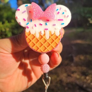 Waffle Cone With Sprinkles Badge Reel/retractable ID Holder/ Cute Gift ...