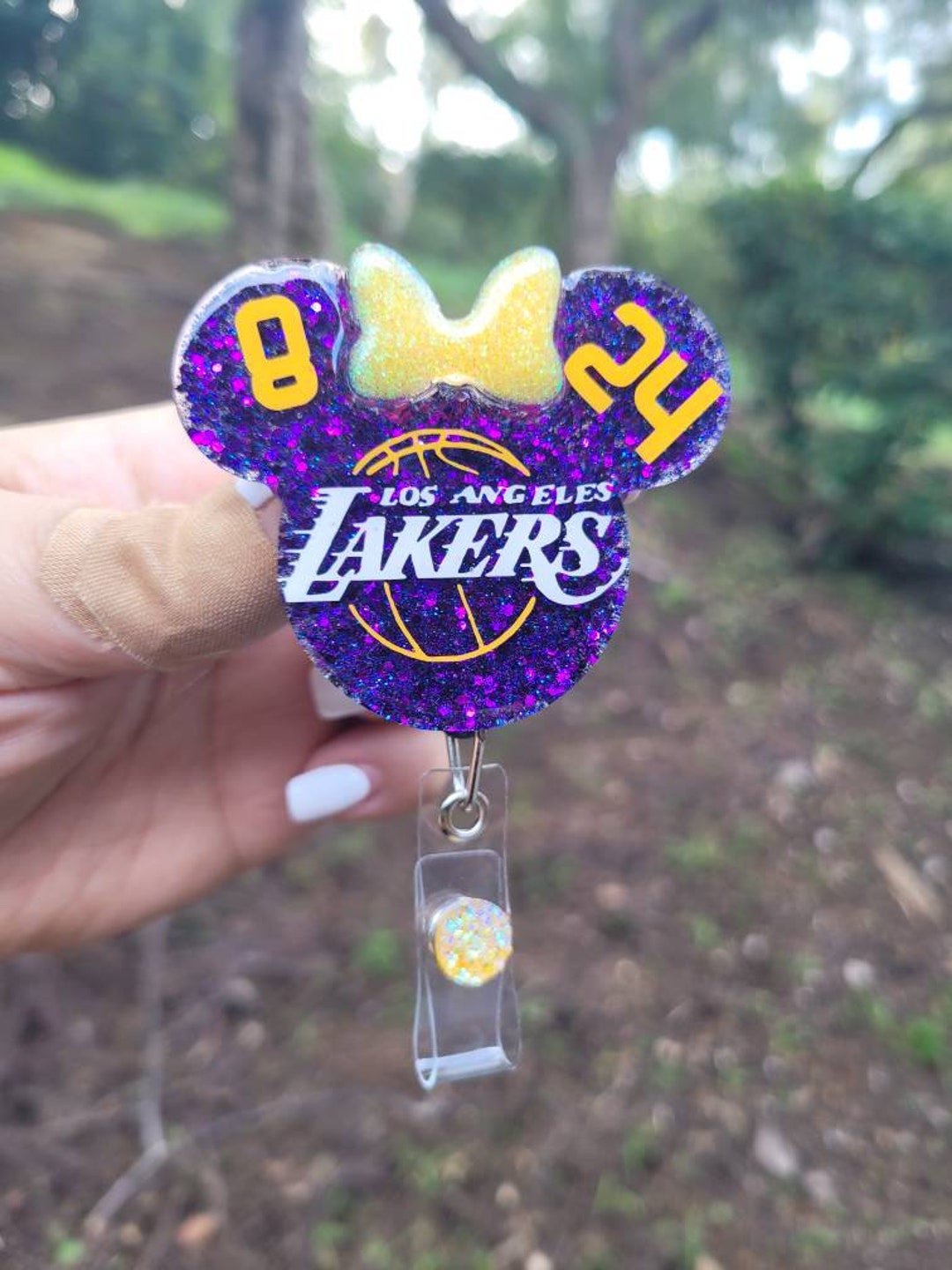 Lakers Badge Reel/cute Gifts/retractable ID Holder - Etsy