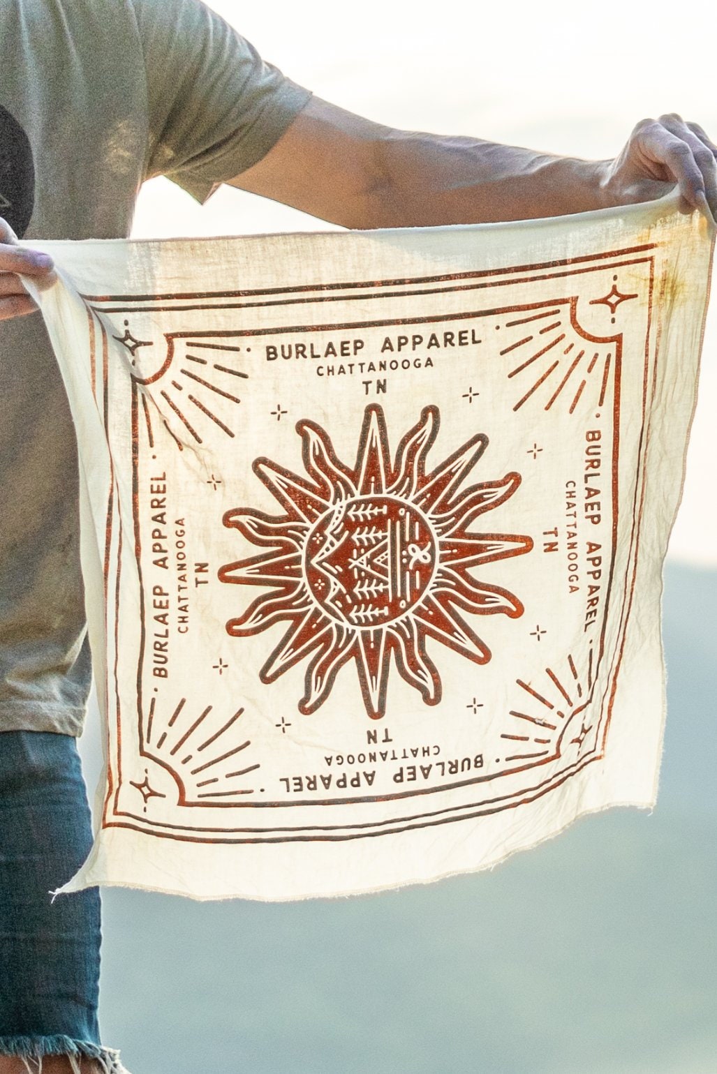 Sundial Bandana 100% Cotton Handmade Screen Printed Bandana Camping ...